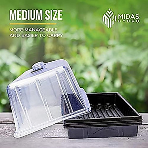 Seed Starter Trays and Humidity Domes - 6 Pack 1020 Trays Cloning Germination and Propagation - Plastic Plant Trays Propagation Domes - Microgreens Growing Trays Seedling Starter Trays No Holes