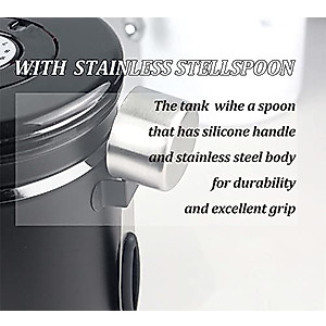 ANTOWALL Coffee Containers Stainless Steel 1.8L Coffee Jar Canister Airtight Storage Coffee Tank With Scoop & Date Tracker For Coffee Bean, Tea, Sugar, Flour (Black)