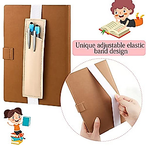 Glenmal 8 Pieces Adjustable Elastic Band Pen Holder Colorful PU Leather Sleeve Pouch Pen Sleeve Journal Pen Holder Pencil Holder for Notebook Pen Holder Pouch with Elastic Band, 8-1.5 Inch, Detachable