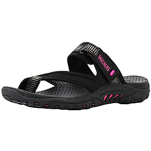 Skechers Women's Reggae-Seize The Day Sport Sandal Black/Fuchsia 6.5