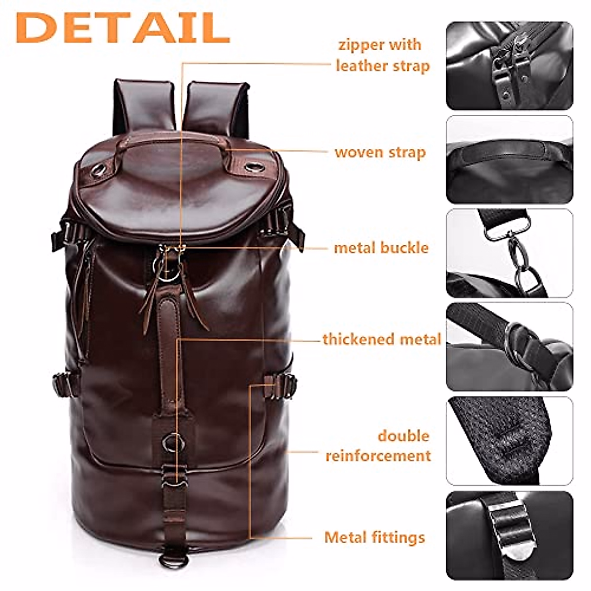 Leather Travel Duffel Bags For Men Chao Ran Laptop Backpack Waterproof Airplane Carry On Bags For Business 3 Usage As Handbag, A Shoulder Bag And Backpack