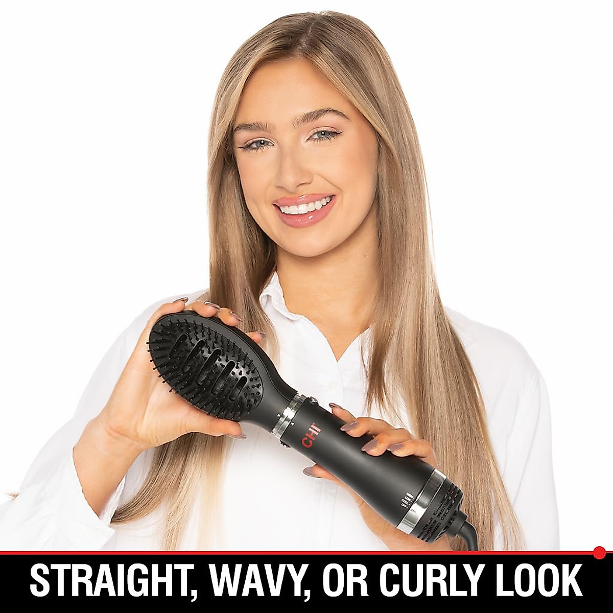 CHI Volumizer 4-in-1 Blowout Brush | Ceramic and Ion Technology | Black