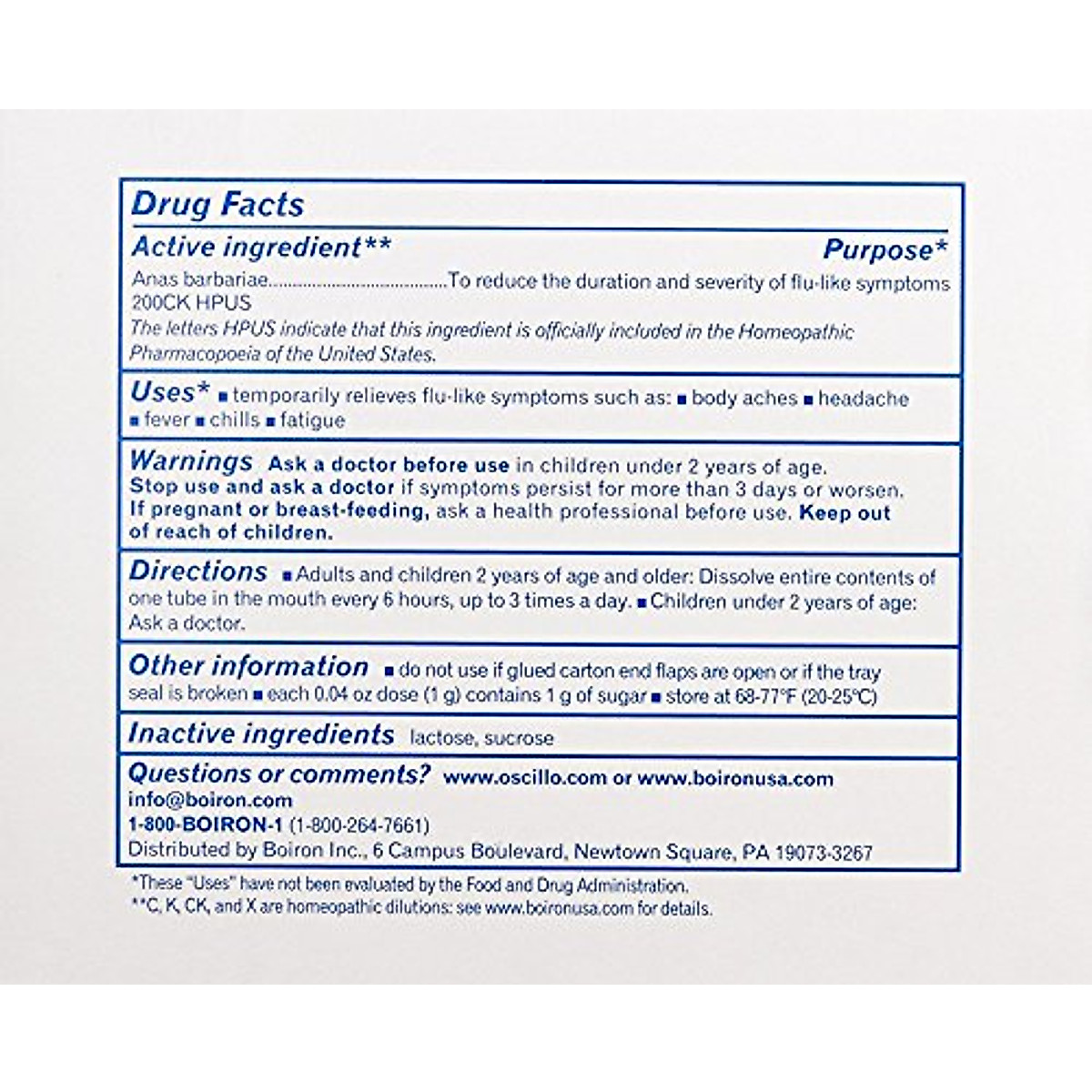 Boiron Oscillococcinum for Flu-like Symptoms Pellets, 30 Count (2 Pack)