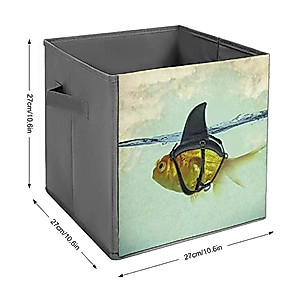 Perfect Disguise Foldable Storage Bins Printd Fabric Cube Baskets Boxes with Handles for Clothes Toys, 11x11x11