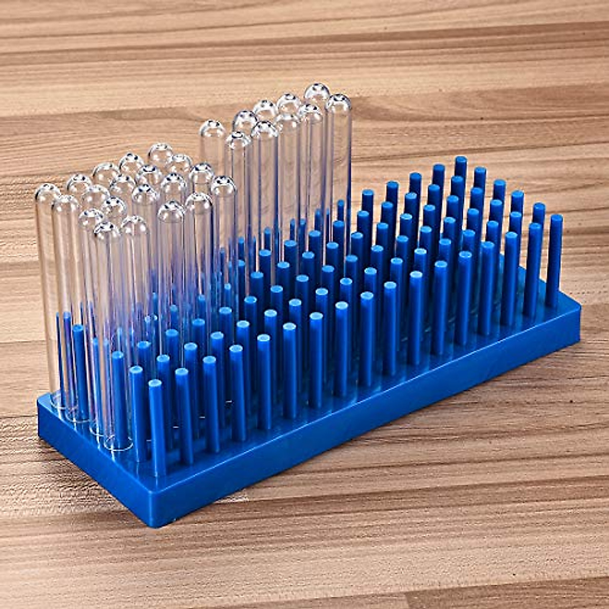 uxcell Polypropylene Test Tube Stand Holder Rack 102 Wells for 10-13mm Tubes Blue 2Pcs