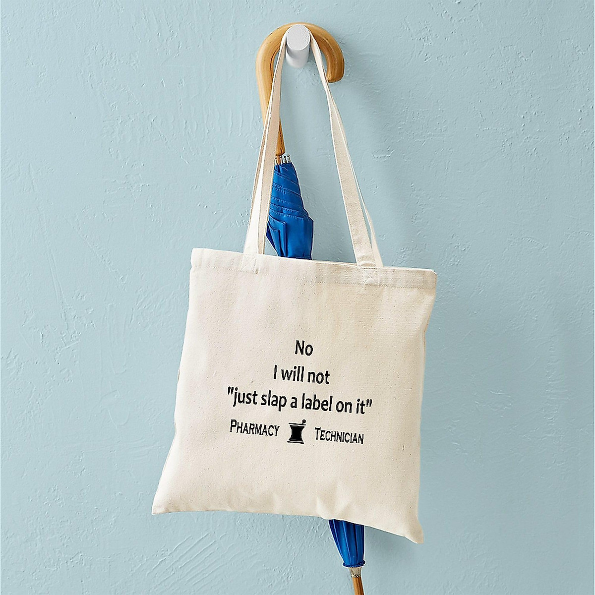 CafePress Pharmacy Just Slap A Label On It Tote Bag Natural Canvas Tote Bag, Reusable Shopping Bag