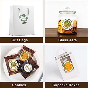 80 Little Cutie Thank You Stickers, Baby Shower Thank You Stickers, Summer Citrus Botanical Clementine Orange Baby Shower Decorations(2 Inch)