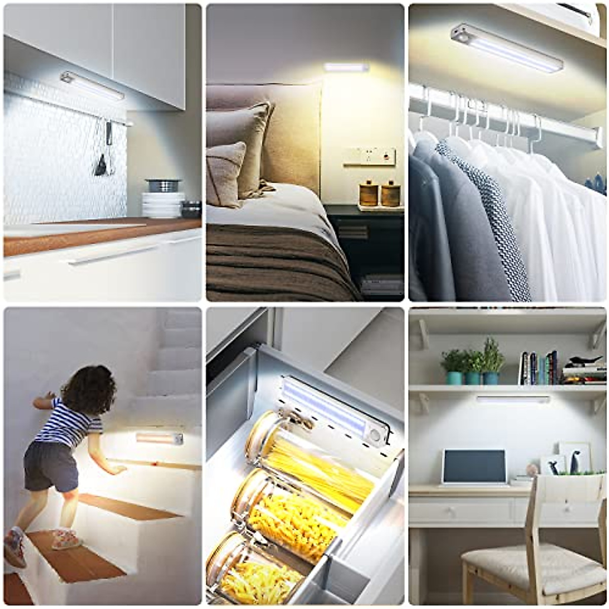Under Cabinet 96 LED Rechargeable Magnetic Lights for Kitchen with Motion Sensor