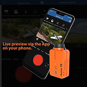 RunCam 2 4K Edition FPV Sports Action Camera 49g WiFi Supported Ultra HD MP4 Camcorder Adjustable FOV, Orange