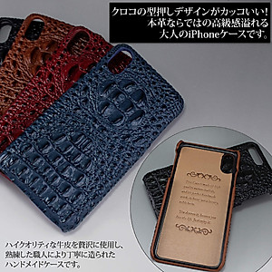 White Nuts wn-0000616-yk iPhone 8 Plus 7 Plus Alligator Pattern, Genuine Leather Case, Navy, Case Cover, iPhone 7 Plus, iPhone 8 Plus, Alligator Pattern, Leather Case, Slim, Fits in Your Hands