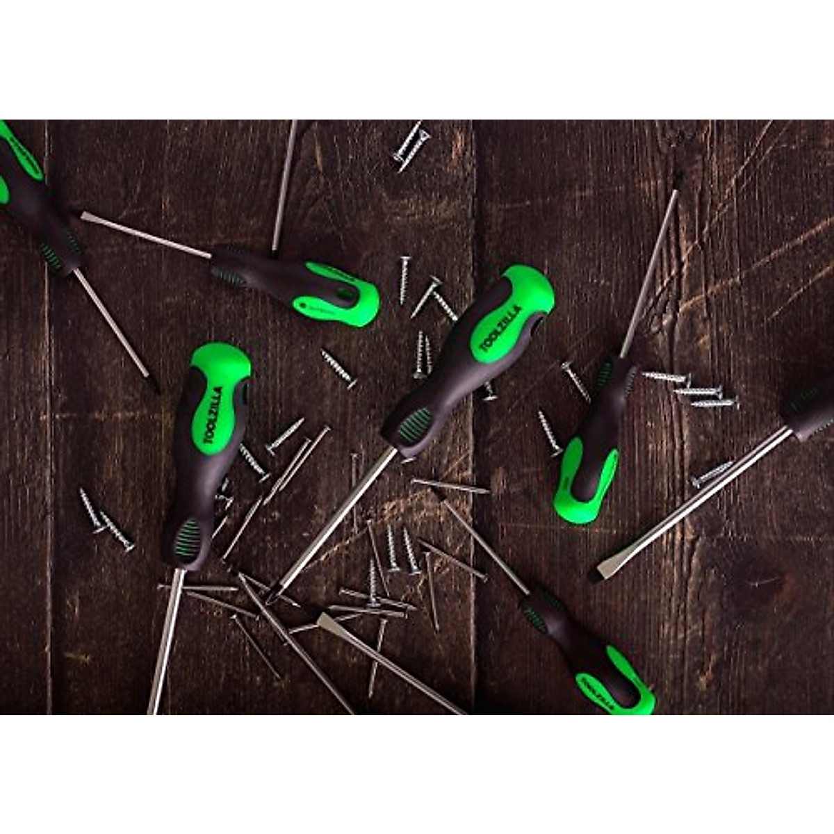 TOOLZILLA Screwdriver Set, 10 Piece Magnetic Screwdriver Tool Set for DIY Hand Tools. High performance Set | Screwdriver with Comfort Grip, Cross-Head Screwdriver Heads, Flat Heads.