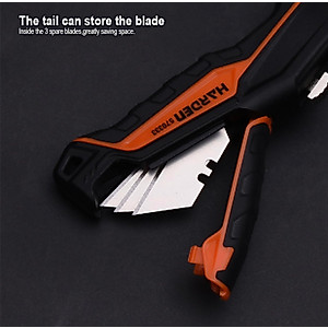 Edward Tools Pro Utility Knife with Retractable Blade - Heavy Duty SK5 Steel Blades Included - Easy Blade Change - Safety Lock System - Wire Cutter Opening - Box Cutter Cardboard