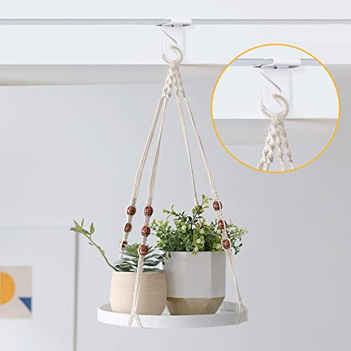 10 Pairs Drop Ceiling Hooks for Hanging,Suspended Track Ceiling Hanging Hooks,White Ceiling Tile Hooks,Classroom Ceiling Hooks,Hold up to 20 lbs, 1" W x 1½" H