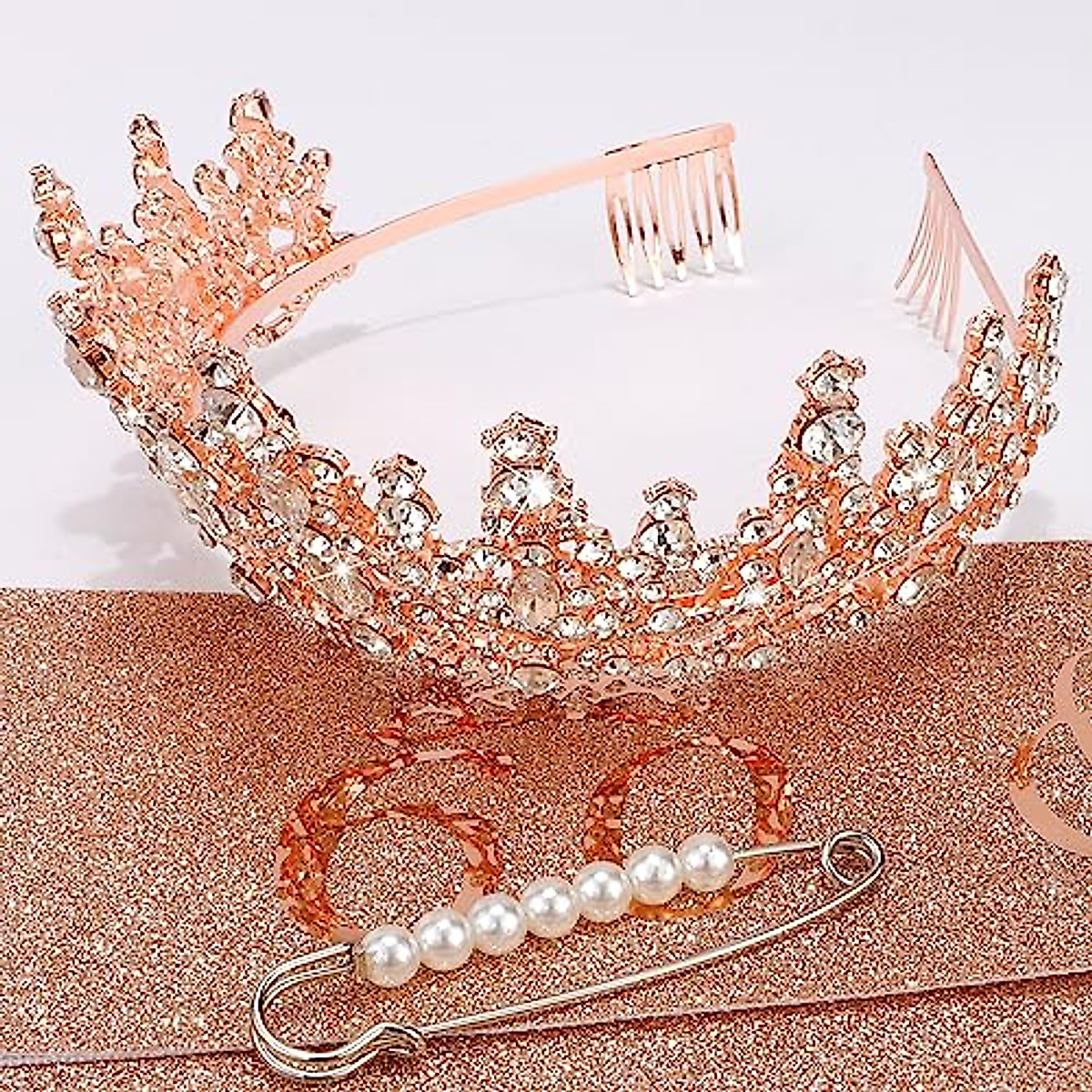 TOBATOBA 60th Birthday Decorations Women, Rose Gold Birthday Sash Birthday Tiaras and Crowns for Women, 60 and Fabulous Birthday Decorations for Women, 60th Birthday Gifts Women Birthday Party Favors