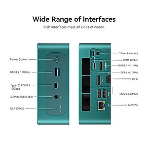 Beelink SER7 Ryzen 7 7840HS, 8C/16T, Up to 5.1GHz Mini Desktop Computer, 32GB DDR5, 1TB NVMe M.2 SSD, Quad Display 2*USB4, Wi-Fi 6, 2.5G RJ45, Bluetooth 5.2 W-11 Mini Gaming PC