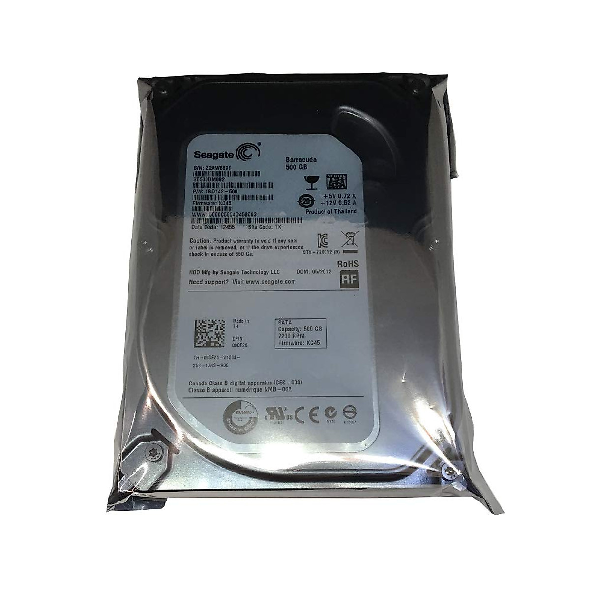 Seagate Barracuda ESA-3502 Internal Hard Drive 3.5 Inches - 500 GB (ST500DM002) + Silicone HDD 3.5 Inch Protective Cover - White