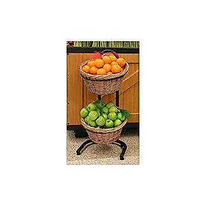 Two Basket Display, Black Powder Frame Basket, 31 x 15 x 16
