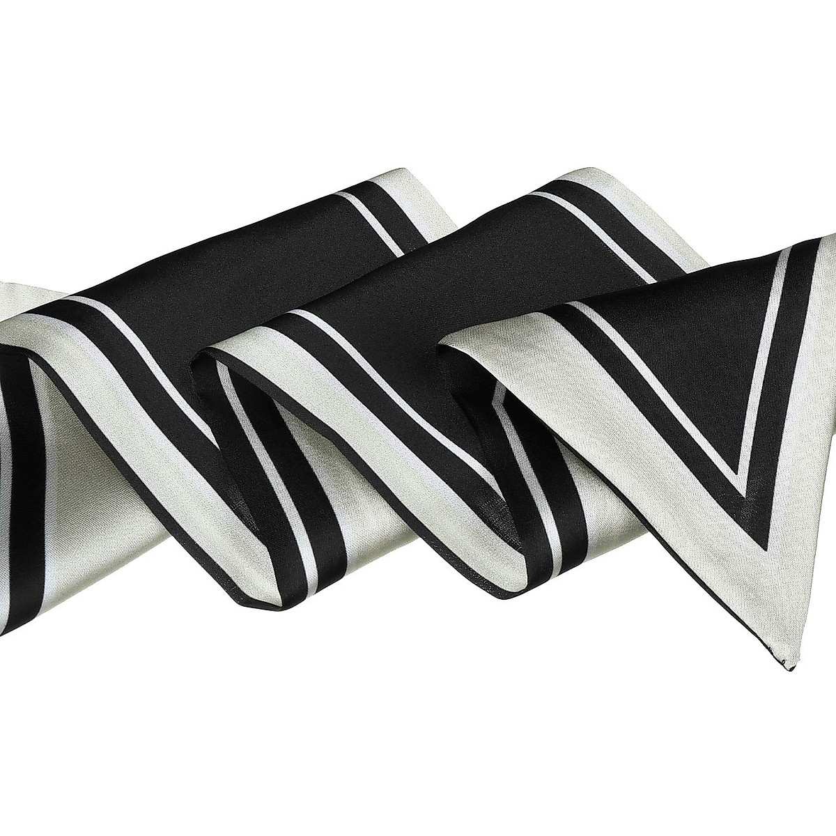 Allegra K Women's Skinny Scarf Ribbon Hair Band Heart Print Handbag Handle Neck Scarf 86x10cm/34x4 inches(LxW) Black Pure