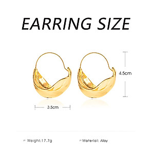 Gold Earrings Chunky Basket Fulani Earrings for Women Dangle Earrings Round Hammered Earring (Gold Silver Set)