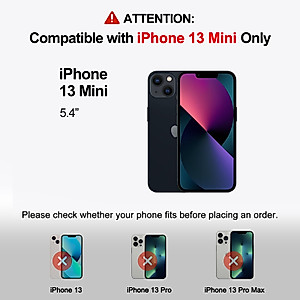 LUCKYCOIN Genuine Leather Wallet Phone Case for iPhone 13 Mini, Phone Purse with Credit Card Holder, Compatible with iPhone 13 Mini,Metal Button Bumper Protective Shockproof Cover TAN