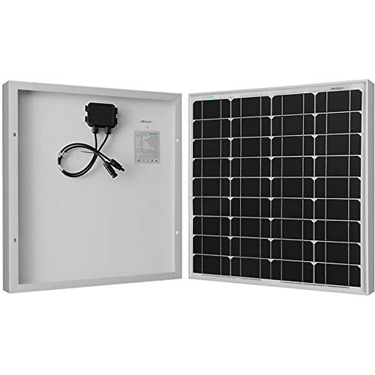 Renogy KIT-BUNDLE50D 12 Volt Monocrystalline Solar, Bundle 50W Kit, Bundle Kit with 10A PWM LCD Charge Controller