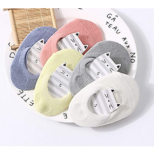 CHUNG Baby Grip Socks Boys Girls Toddler No Show Cotton Anti Slip Non Skid Invisable Summer Thin Low Cut,10 Pack, Solid Color,M