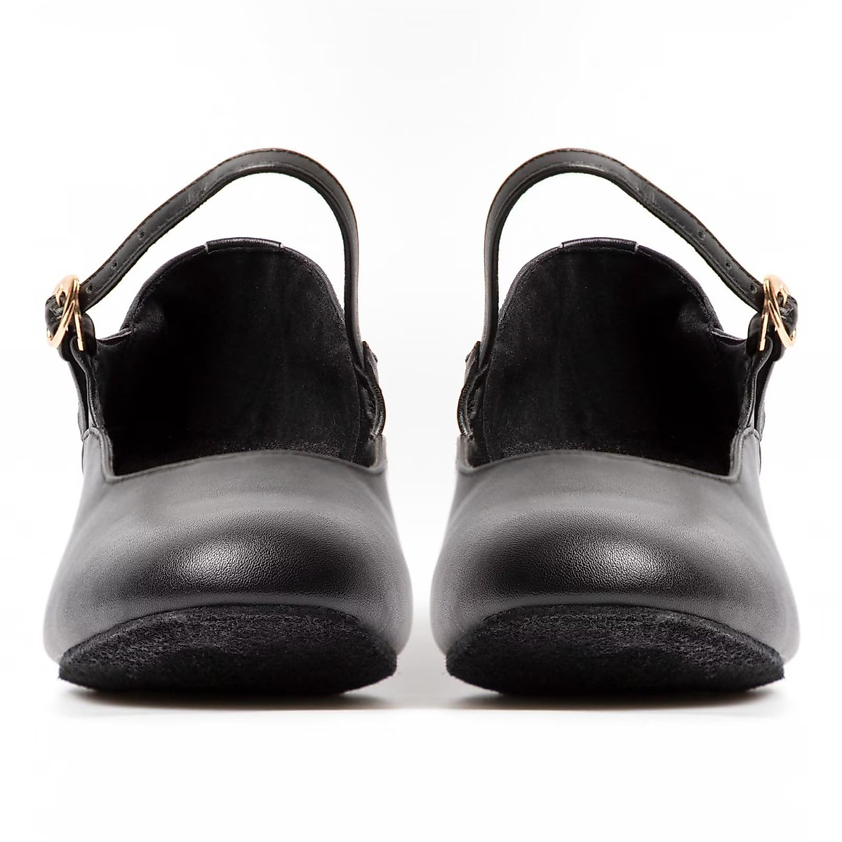 ARCLIBER Black Character Shoes for Women Suede Sole Low Heel Cuban Heel Dance Shoes Ankle Strap Dancing Shoes-8US