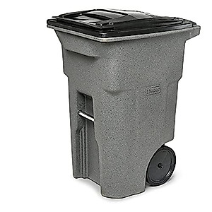 Toter 64 Gal. Trash Can Graystone with Quiet Wheels and Lid