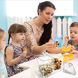 WBJKZJD Apothecary Jar with Lid, Airtight Acrylic Storage Jar With Diamond Shape Lid Shatter Proof Cookie Jars for Kitchen Counter Candy Apothecary Canisters Nuts & Coffee Beans, 2pcs