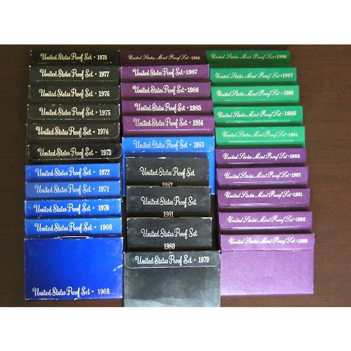 1959-2009 US MINT BU PROOF SETS IN OGP w/COA'S -51 YEARS!