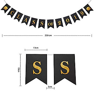 Shimmer Gold Black Congratulations Banner for 2021 Graduatoin Party Decoration Swallowtail Pennant Flags Bunting Hanging Congrats Sign for New Job Promotion Retirement Team Parties- No DIY Needed