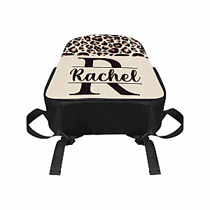 Artsadd Custom Laptop Backpack With Name, Personalized Leopard Backpack, Customized Monogrammed Daypack Handbag Shoulder Bag for Unisex Hiking Camping Work Shopping