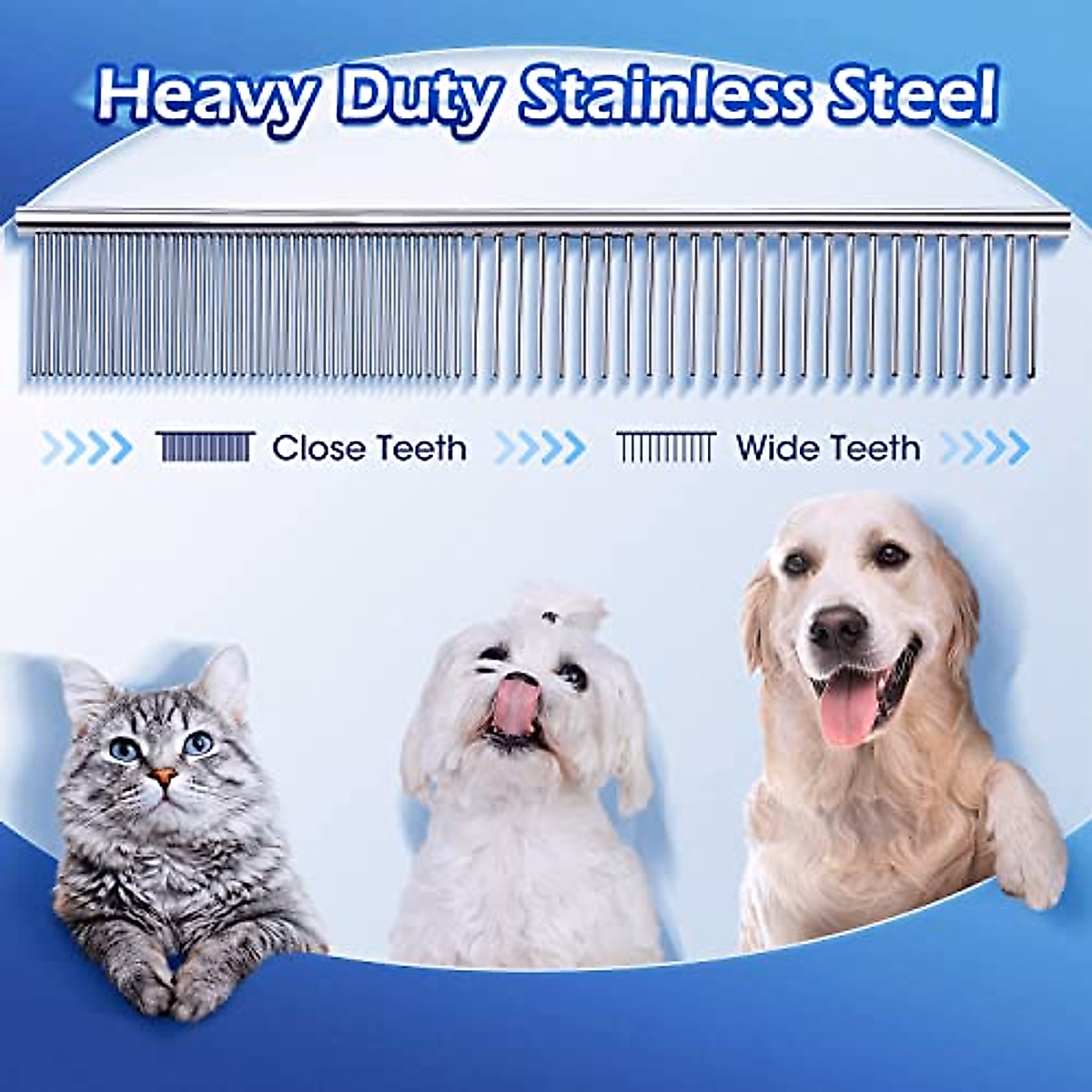 Gimars 6 in 1 Professional 4CR Stainless Steel Grooming Scissors for Dogs with Safety Round Tip, Heavy Duty Titanium Coated Pet Grooming Scissor for Dogs, Cats and Other Animals