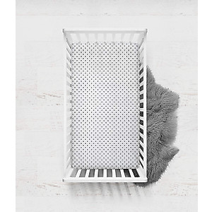 Bacati - 2 Pack Love/Aztec/Arrows/Hearts Silky Soft Breathable 100% Cotton Muslin Baby Crib Fitted Sheets - Fits Standard 28 x 52 x 5 Crib & Toddler Mattresses (Jacks/Plus/Cross, Black)