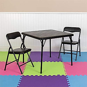 Flash Furniture Kids Black 3 Piece Folding Table and Chair Set