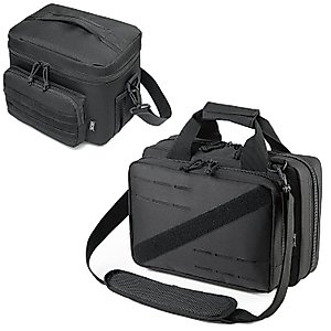 DBTAC Range Bag Soft Pistol Case XS (Urban Black) + Tactical Lunch Bag (Black), Durable Material with adjustable shoulder strap, Multi-functional Design