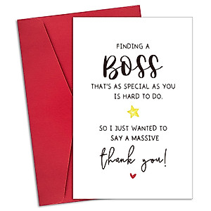 Ogeby Happy Boss’s Day Card Gifts for Him Her, Funny Boss Birthday Cards Gifts for Boss Women Men, I Just Wanted to Say a Massive Thank You