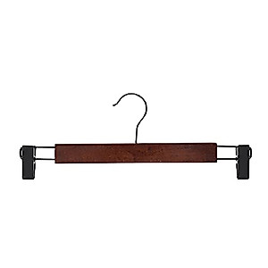 Wooden Pants Hangers Non Slip Grip Clips 360° Swivel Hook Solid Wood (13 inch) TPAG102910