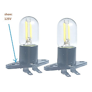 QLEE Led Filament Light 1.5w Z187 Microwave Bulb 125v 20w Equivalent Incandescent Lamps for Galanz Refrigerator Microwave Oven Electrical Range Hood Indicator Light (2 PACK, Z187 BASE,5000K)