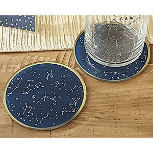 Kate Aspen Under the Stars Coaster Set, Navy/Gold/White