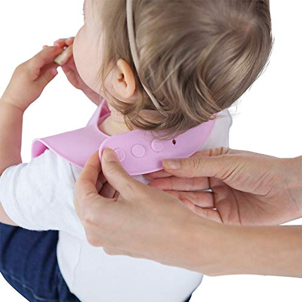 Kiddo Feedo Silicone Baby Bibs, Soft, Adjustable, Waterproof and Non Messy, Designed in Sweden, Pink