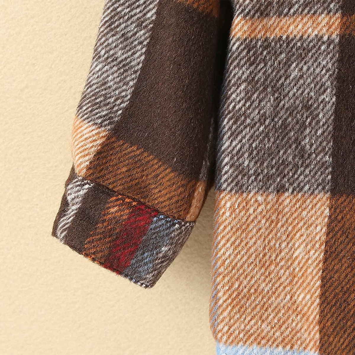 Acuteok Toddler Long Sleeve Shirt Baby Boy Girl Casual Plaid Button Down Flannel Shirt Tops for Kids Fall Winter Clothes (A Brown,3-4T)