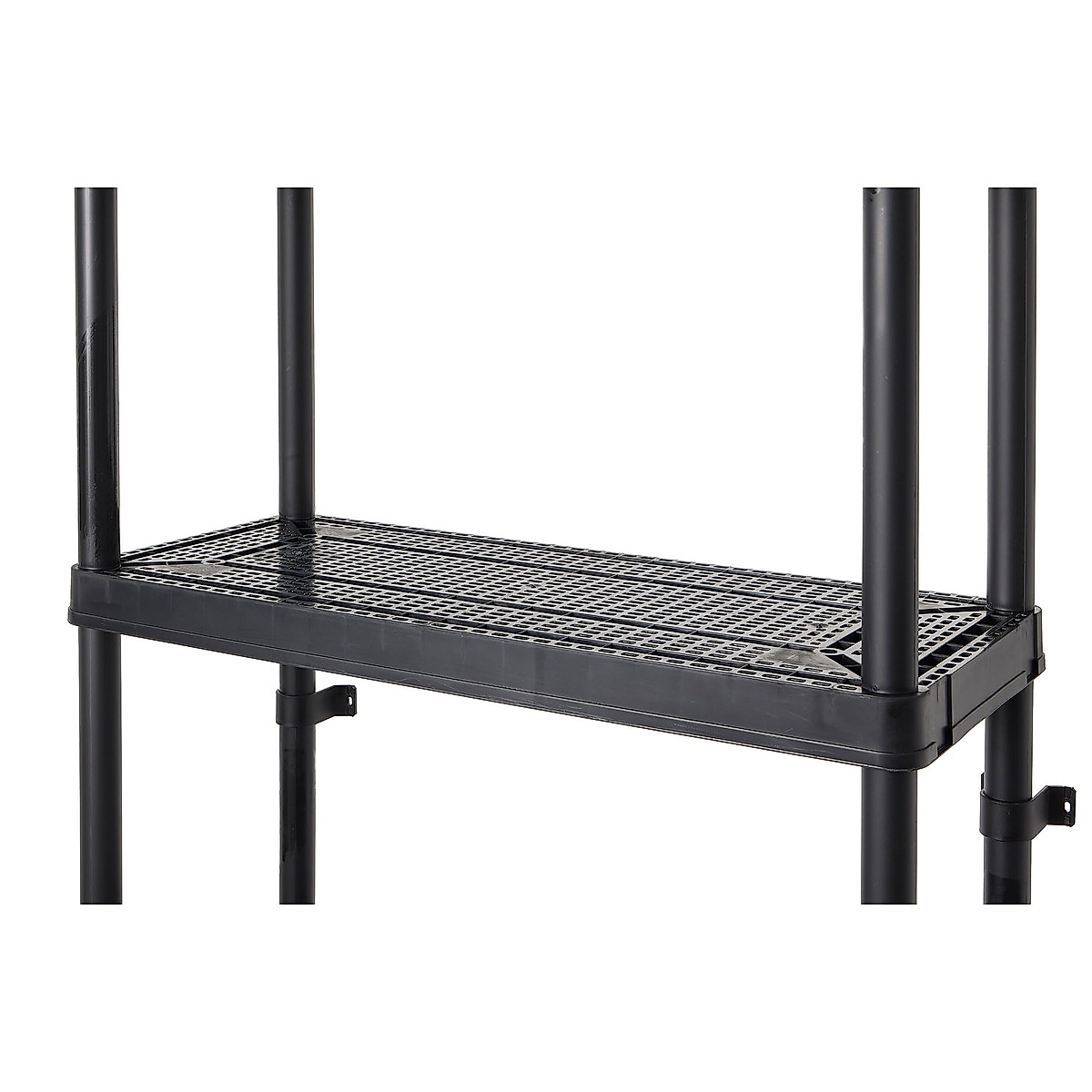 Gracious Living 5 Shelf Fixed Height Ventilated Medium Duty Storage Unit 14 x 32 x 72 Organizer System for Home, Garage, Basement, and Laundry, Black