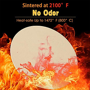 GEEBOBO Pizza Stone for Oven and Grill, Free Wooden Pizza Peel Paddle,Durable and Safe Pizza Stone for Grill,Thermal Shock Resistant Cordierite Cooking Stone,baking stone (12 inch)