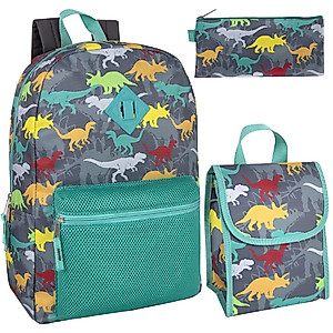 Trail maker Backpack with Lunch Box and Pencil Case for Girls and Boys, 17 Inch Backpacks for Kids for School (Colorful Clouds)