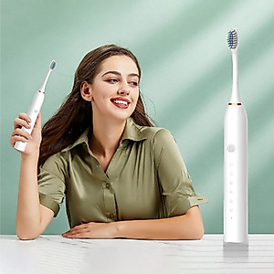 WQSS AOEIU KANGWeite Sonic Electric Toothbrushes USB Rechargeable Ultrasonic Tooth Brush with 4 Brush Heads 6 Cleaning Modes and Smart Timer IPX7 Waterproof Cleaning Toothbrushes for Adults and Kids