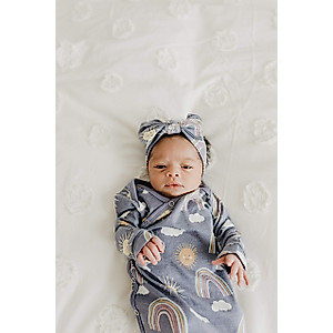 Copper Pearl Baby Gown - Knotted Newborn Sleepers for Baby Boy and Girl, Soft Stretchy Long Sleeve Infant Gowns with Bottom Tie and Hand Mittens, Perfect Hospital Coming Home Outfit (Hope)