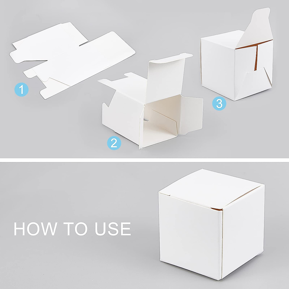 PH PandaHall Kraft Paper Box, Mini White Paper Gift Packaging Box with Lid Soap Box Foldable Cardboard Earring Ring Small Jewelry Favor Treat Candy Boxes for Birthday Wedding, 30 Pack 1.5x1.5x1.5inch