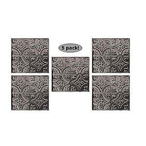 American Tin Ceilings [5-Pack Kit] Nail-Up Metal Tiles Pattern #36 Americana Star Nail-Up Unfinished: 24" x 24" | Genuine Tin | Made in The USA | Model: kit-n-p36-raw