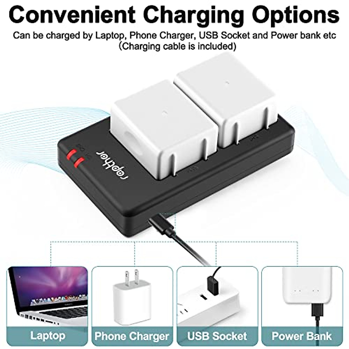 Upgraded 2-Pack 4950mAh Replacement Batteries with Charger Compatible with Arlo Pro 4/Pro 3/Ultra/Ultra 2 Wireless Security Cameras, Rechargeable 3.85V Long-Lasting Battery Life and Easy to Install